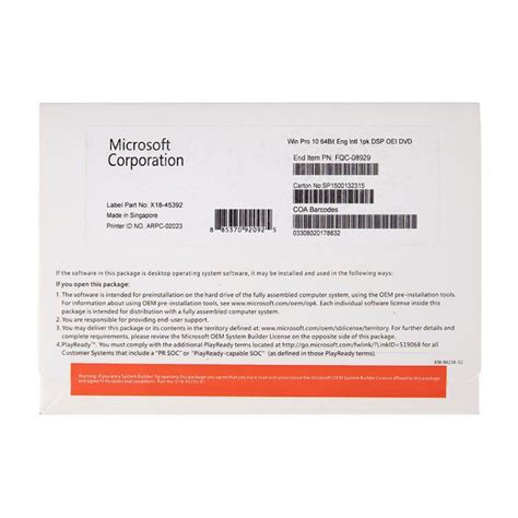 MICROSOFT WINDOWS PRO BIT OEM FQC Shopee Thailand