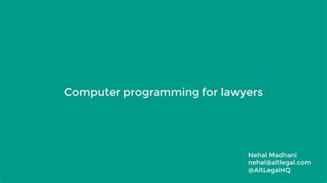Computer Programming For Lawyers Ppt