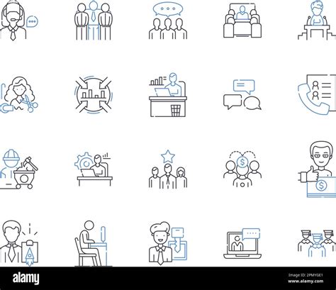 Employee Career Outline Icons Collection Career Employee Promotion Professionalism Job