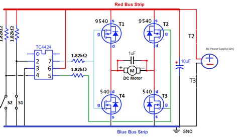 H Bridge Mosfet Motor Dc Driver Schematic Ab 002 Discrete H