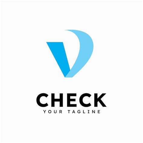 Check Mark V Logo Design Symbol Premium Vector