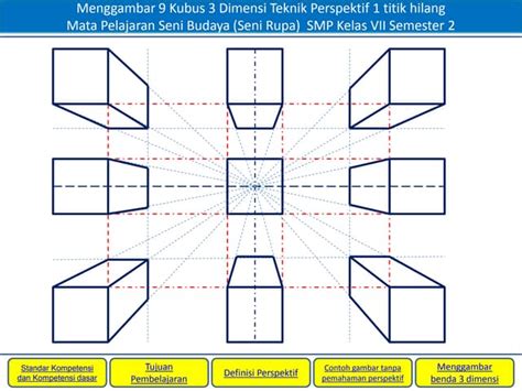 Menggambar 9 Kubus 3 Dimensi Teknik Perspektif 1 Pptx