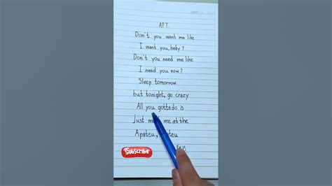 Apt [เนื้อเพลง] Youtube