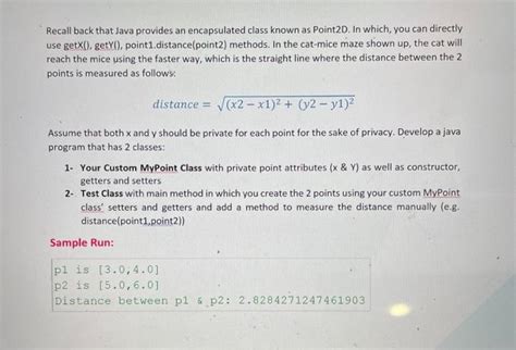 Solved Recall Back That Java Provides An Encapsulated Class Chegg