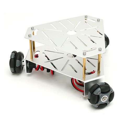 3wd48mmオムニホイールロボットプラットフォーム（エンコーダ付） シルバー 15001s ロボットショップ Robot