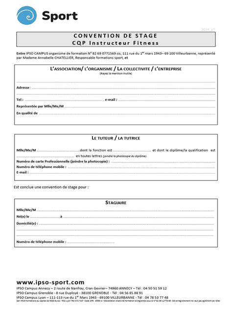 Convention De Stage Cqp If Ac V7 Gst Pdf