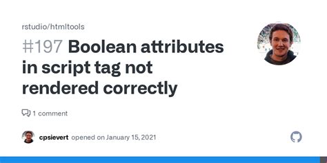 boolean attributes in script tag not rendered correctly · issue 197