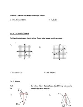 Pythagorean Theorem Distance And Volume Practice By STEMbling Along