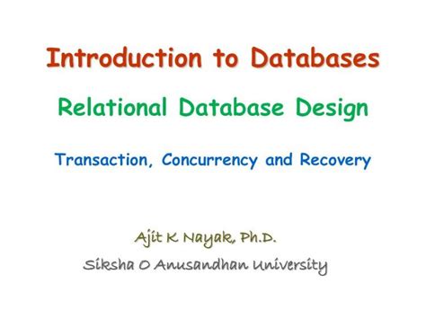 pdf introduction to database transaction concurrency and recovery