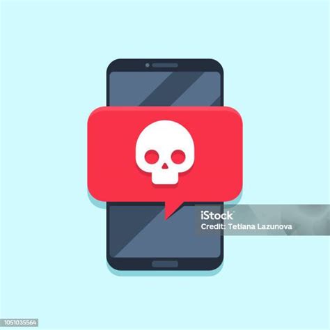 스마트폰 화면에 바이러스 알림입니다 경고 메시지 스팸 공격 또는 악성 코드 알림 스마트폰 바이러스 벡터 개념 개념에 대한 스톡 벡터 아트 및 기타 이미지 Istock