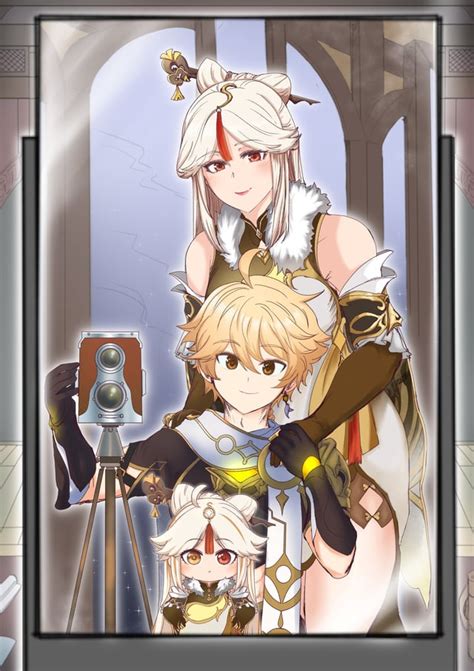 [fancomic] Aether And Mona In The Serenitea Pot Preparing To Go Out