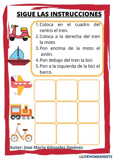 Sigue Las Instrucciones Interactive Worksheet Seguimiento De