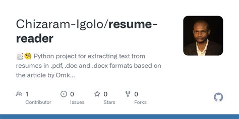 Github Chizaram Igolo Resume Reader Python Project For Extracting Text From Resumes In