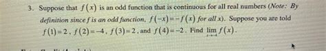 solved 3 suppose that f x is an odd function that is