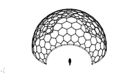 Hexagonal Dome Structure Geodesic Like Wireframe Design V3 3d Model Cgtrader