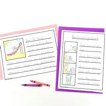 Lined Paper With Picture Boxes And Borders Writing Templates TPT