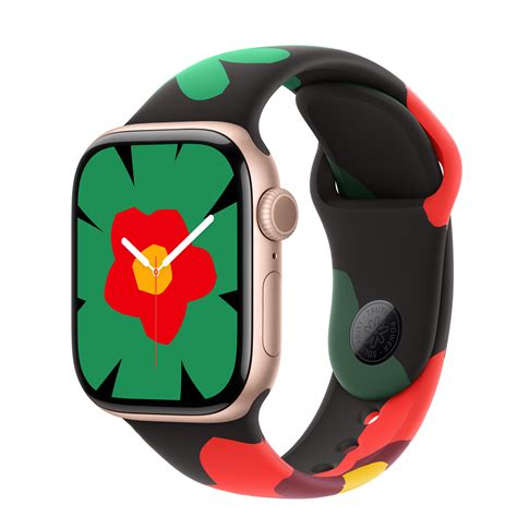 購買 Apple Watch Series 10 Gps；42 公釐玫瑰金色鋁金屬錶殼；black Unity 運動型錶帶 團結花開