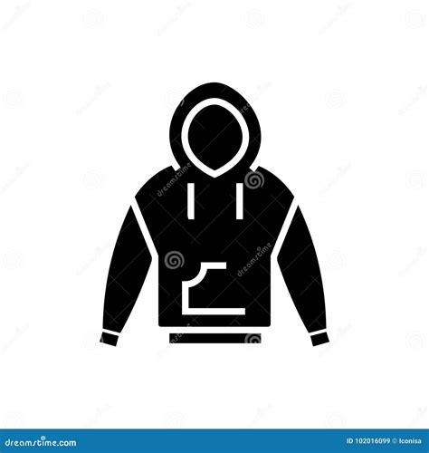 Icono De La Sudadera Con Capucha Ejemplo Del Vector Muestra Negra En