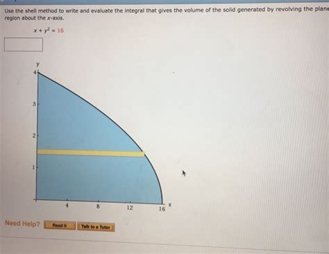 solved use the shell method to write and evaluate the