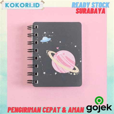 Jual Note Book Kecil Mini A7 Notebook Spiral Memo Kecil Motif Space