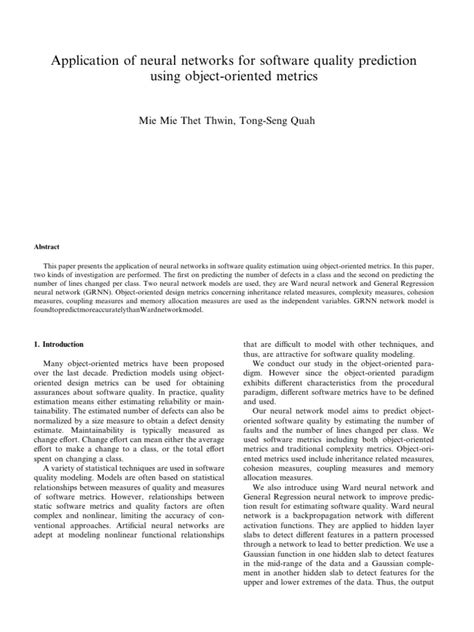 Application Of Neural Networks For Software Quality Prediction Using Object Oriented Metrics