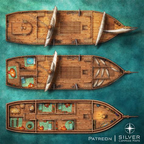 Sailing Ship Battlemap By Silvercompassmaps On Deviantart