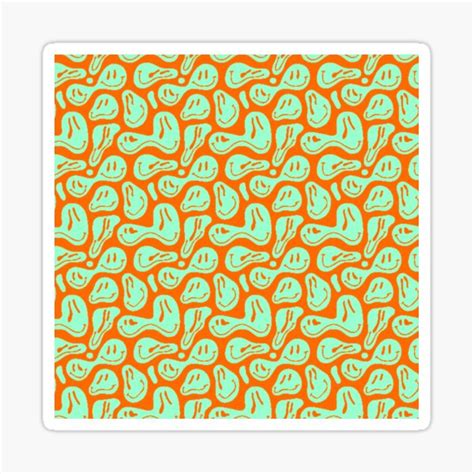 Dripping Smile Neon Groovy Pattern Sticker For Sale By