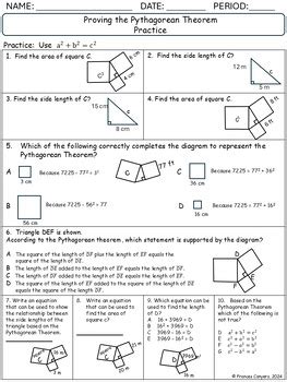 Guided Notes And Practice Using Models And Diagrams The Pythagorean Theorem