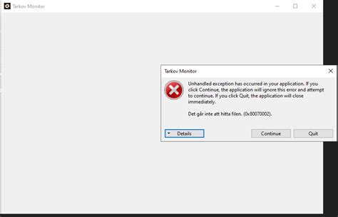 Error On Launching Program · Issue 22 · The Hideouttarkovmonitor · Github