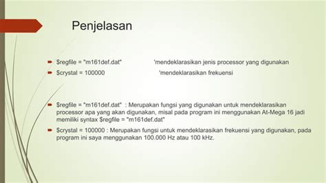 Program 2 Led Menyala Dengan Bascom Avr 2075 Ppt