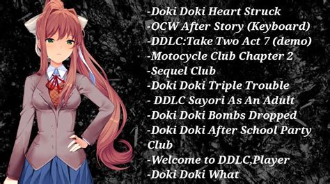 All Upcoming Ddlc Mods Comment Your Mod If Not Listed R Ddlcmods