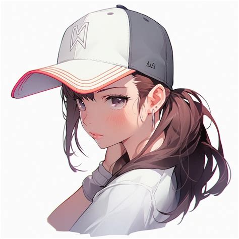 Una chica con una gorra de béisbol estilo anime Foto Premium