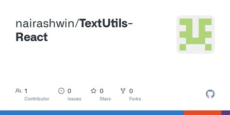 GitHub Nairashwin TextUtils React