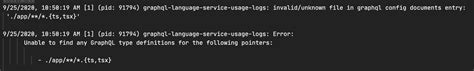 Unable To Find Any Graphql Type Definitions For The Following Pointers App Tstsx