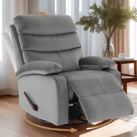 Ergonomic Manual Swivel Rocker Recliner For Small Spaces Swivel Rocker Recliner Chair For