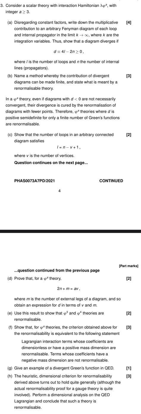 3 Consider A Scalar Theory With Interaction Chegg Com
