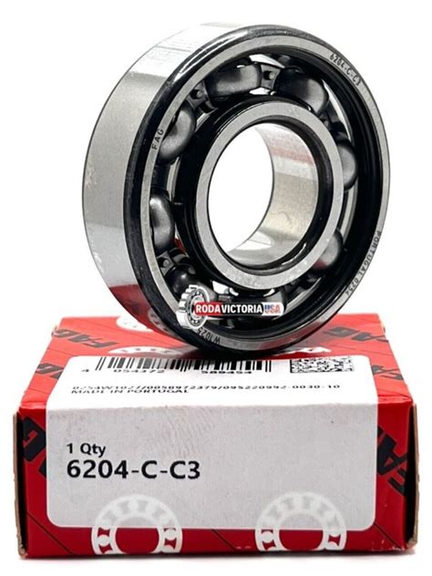 FAG 6204 C3 Deep Groove Ball Bearing, Open, No Seals 20x47x14 mm ...
