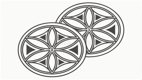 Interlocking Circles Pattern Geometric Design For Textiles Vector Design Generative Ai Stock