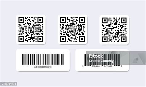 Qr 코드 및 바코드 세트 정사각형과 직사각형 기호 매장에서 제품을 식별하기 위한 코드입니다 Qr코드에 대한 스톡 벡터 아트 및 기타 이미지 Istock