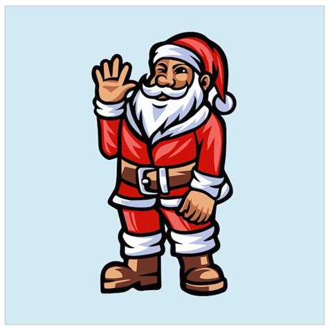 Санта Клаус машет Премиум векторы