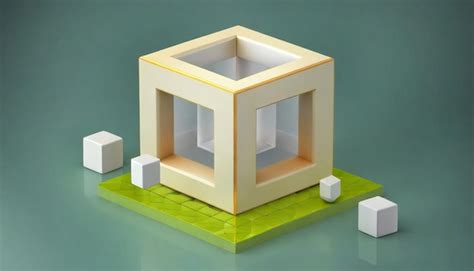 Premium Photo 3d Rendering Of Geometric Square Cube