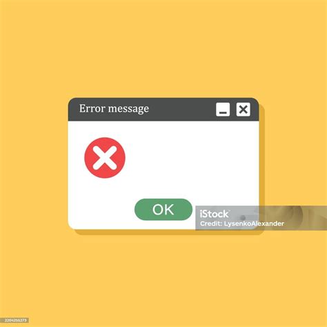 error message icon in flat style computer window alert vector