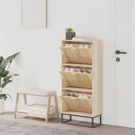Shoe Cabinet 52x25x120 Cm Engineered Wood