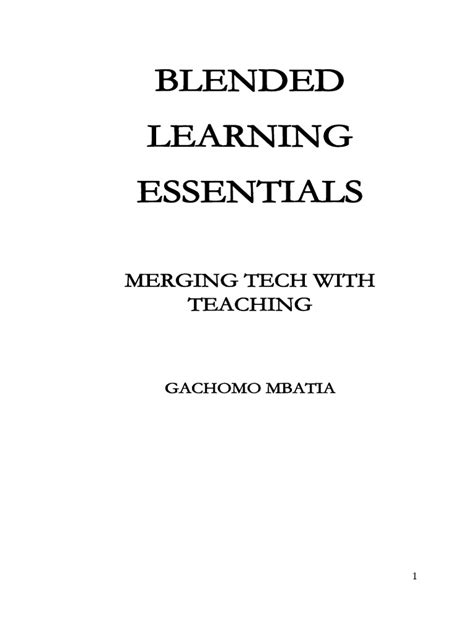 Blended Learning Essentials Pdf Learning Teachers