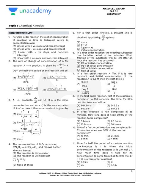 02 chemical kinetics ii integrated rate law excel batch pdf