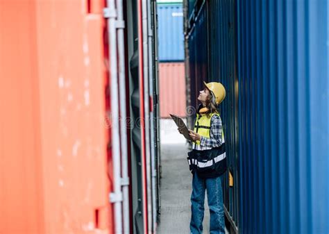 Image Of Professional Container Controllers Who Organize Container