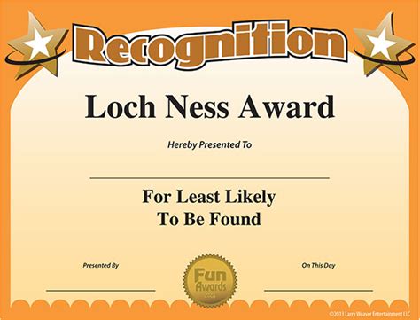 Funny Recognition Awards Download Funny Certificates For Free