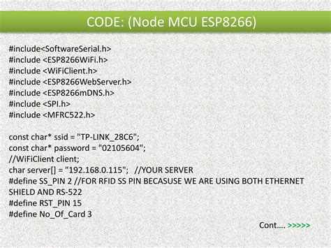 Attendance System Using Esp8266wi Fi With Mysql Pptx Programming