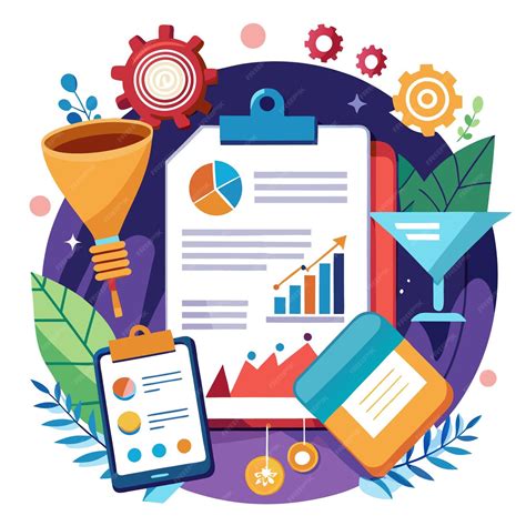 A Colorful Illustration Of Business Analytics And Data Visualization Premium Ai Generated Vector