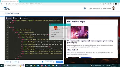 Harikrishnan Sekar On Linkedin Musicalnightsection Html Css